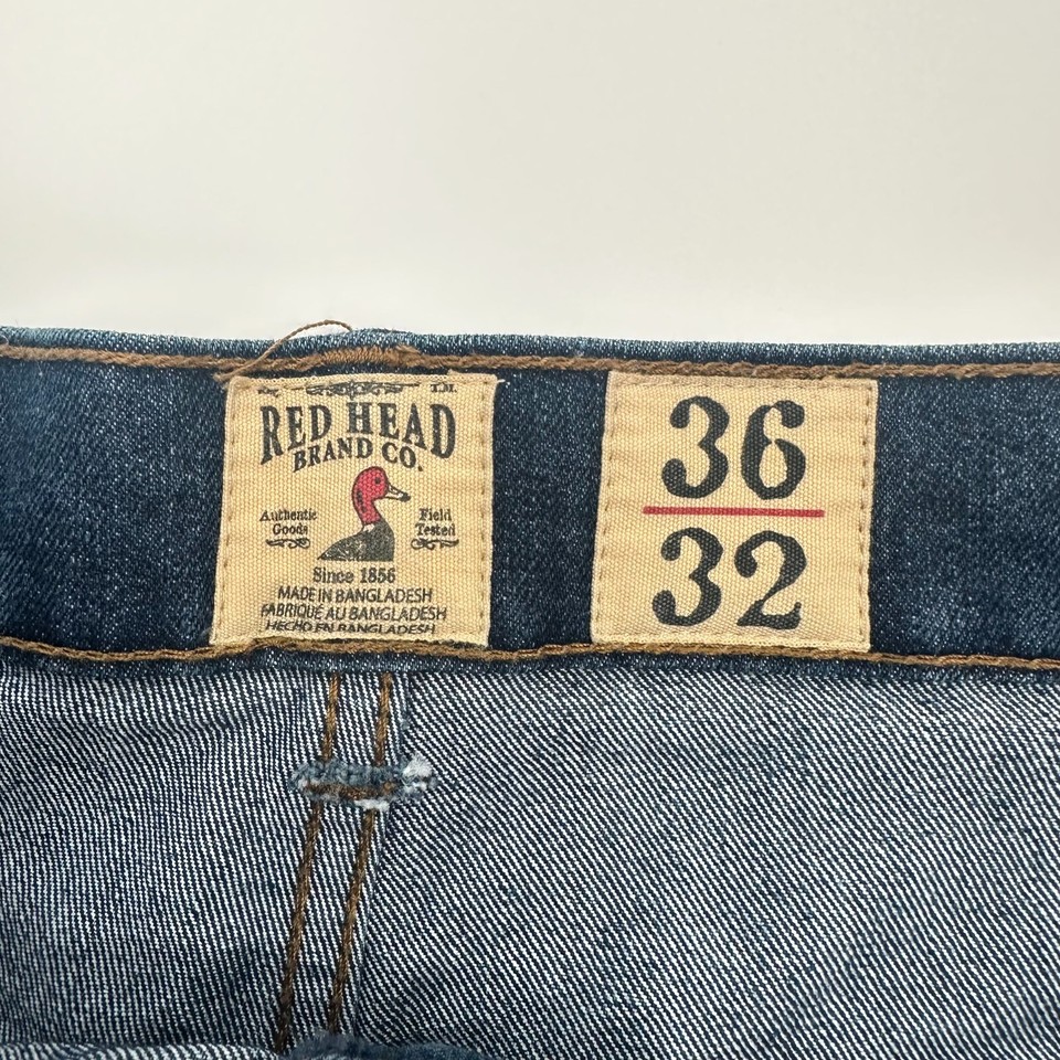 Red Head Jeans Mens 36x32 Blue Denim Regular Fit Flat Front Straight ...