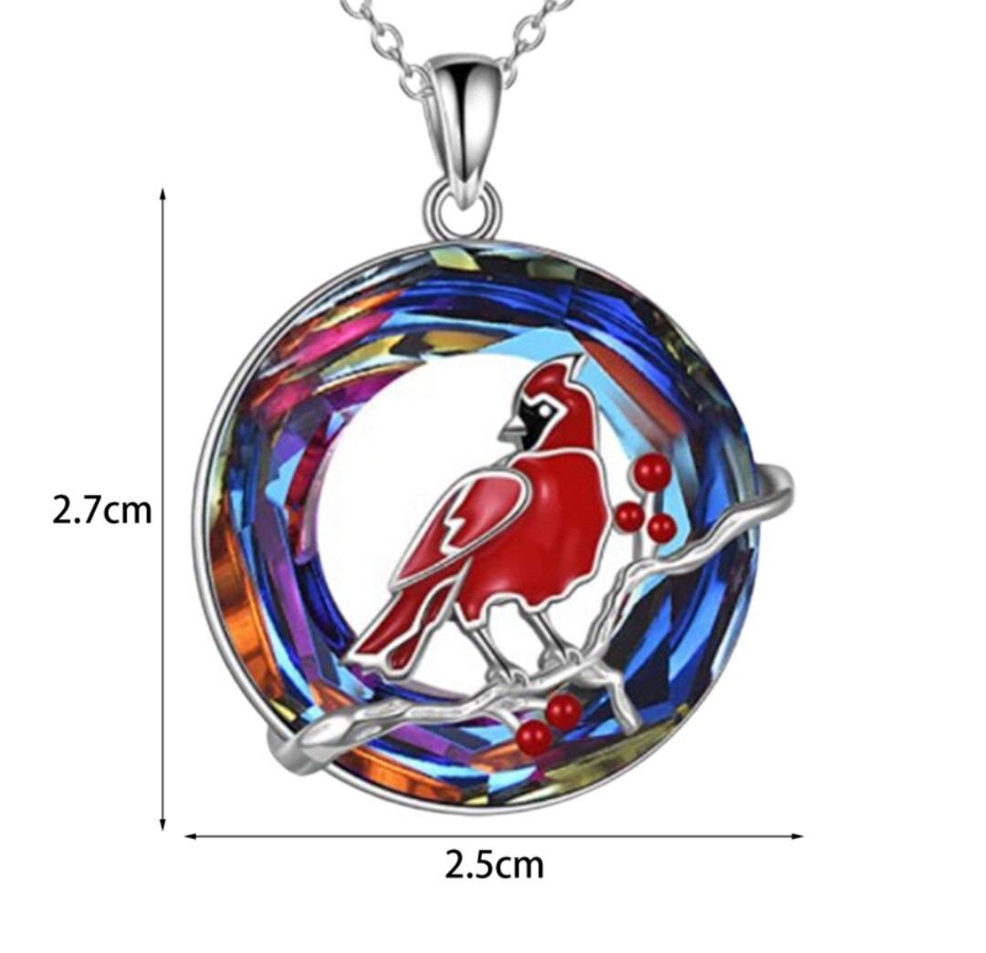 Cardinal Crystal Pendant Necklace | eBay