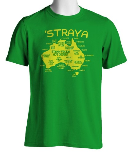 'STRAYA Map FUNNY T-SHIRT | eBay