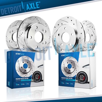 312mm Front 310mm Rear Drilled Slotted Brake Rotors Kit for 2017-2023 ...