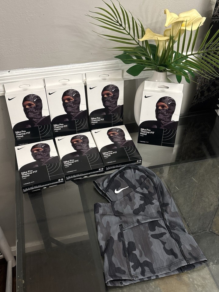 Grey Camo Nike Pro Hyperwarm Balaclava Hood Dri-Fit One Size Fits All ...