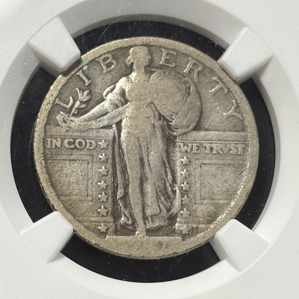 1921 25c Standing Liberty Quarter Key Date Choice Very Good NGC VG 10 ...