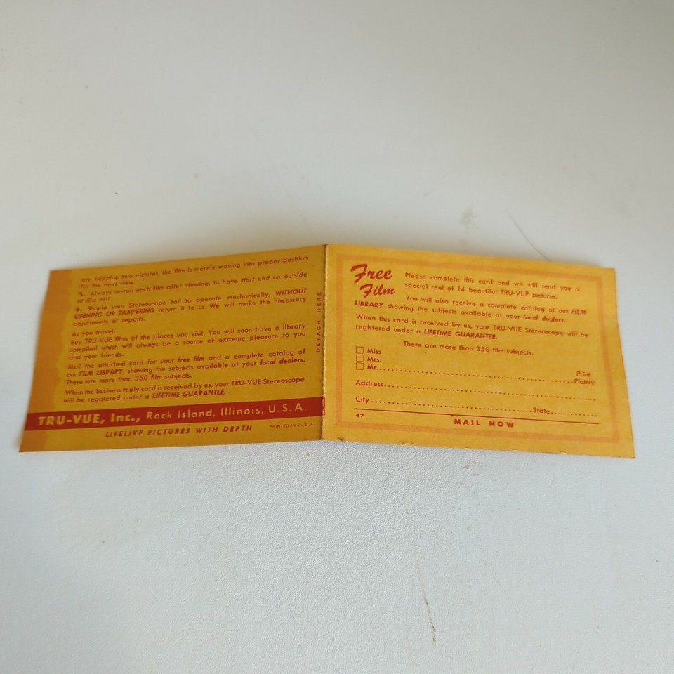 1940s TRU-VUE Bakelite Film Strip Viewer Original Box Instructions 12 ...