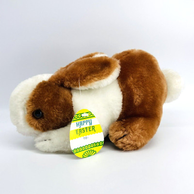 VTG 1976 DAKIN BROWN & WHITE DUTCH BUNNY RABBIT ANIMAL PLUSH EASTER W ...