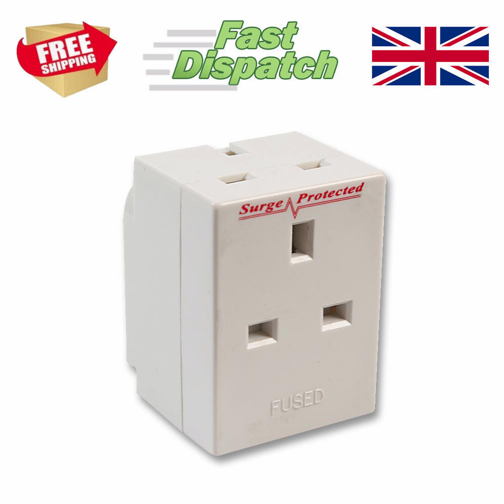 13A 3 Way Anti Power Surge Plug UK Plug Socket Adaptor | eBay UK