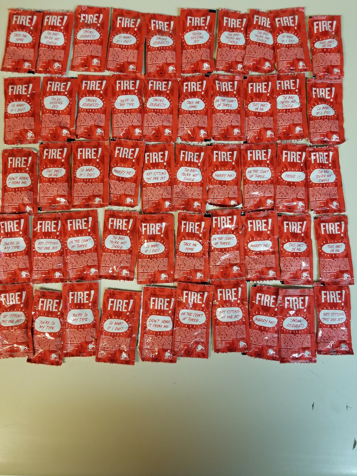 50 Taco Bell FIRE Sauce Packets. New And Sealed! Free Fast Shipping! | eBay