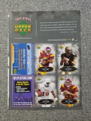 2006 TUFF STUFF UPPER DECK TRADING CARD UNCUT SHEET #1 CUTLER BUSH ...