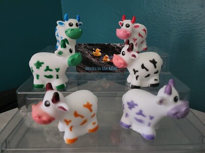 Approx 3"- Colored Cows Rubber Ducks (Set of 6) - J33Ps or Moo Moo ...