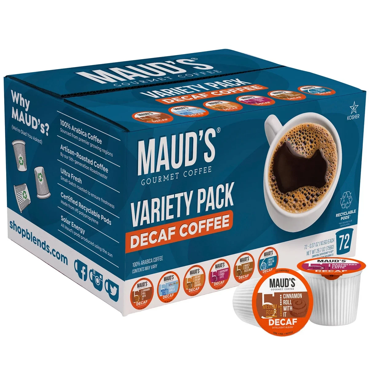 Maud's Flavored Decaf Coffee Sampler Variety Pack,, 47% OFF
