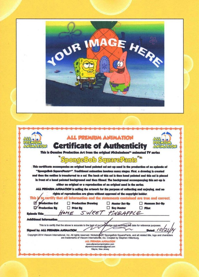 WOW 5 CELS ! "THE VERY BEST"! Spongebob Prod CEL #5648 "NEPTUNES ...