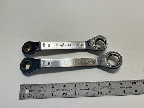 Wilde Off Set Ratcheting Box End Wrenches 2 piece 16mm 18mm and 19mm ...