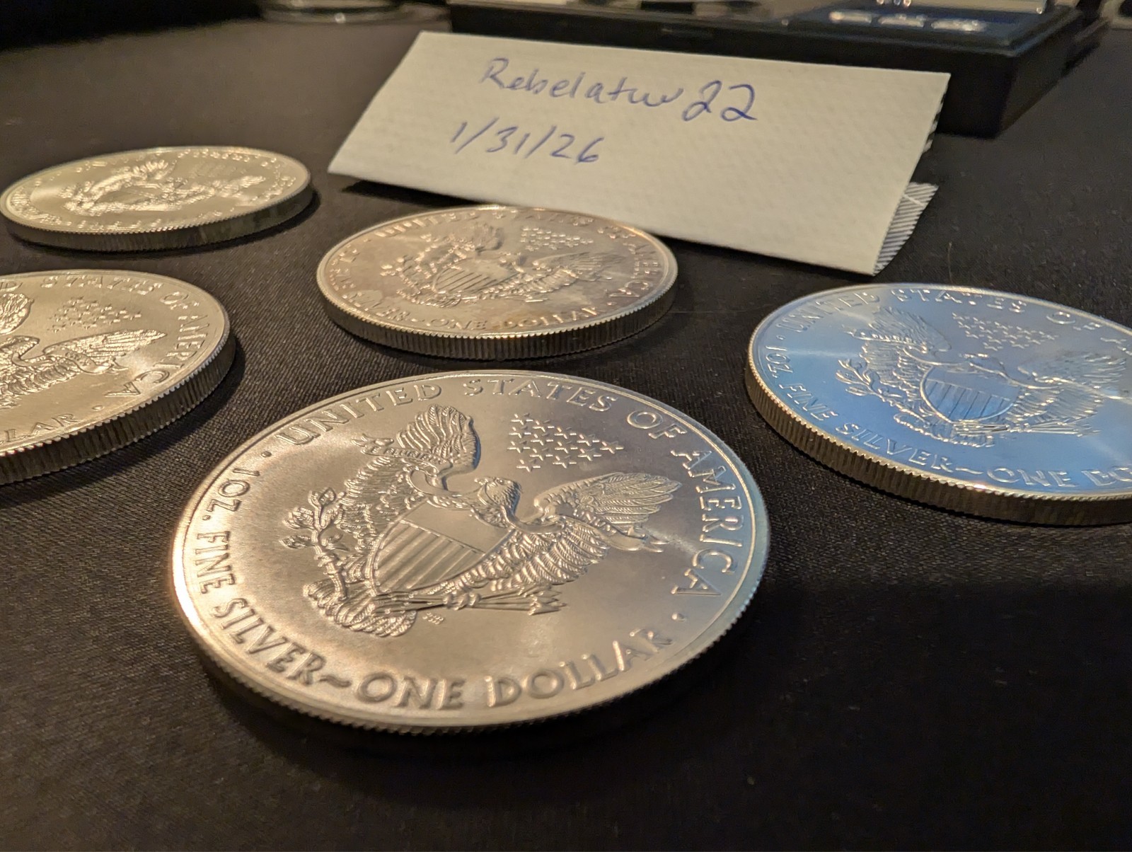 Lot of 5 2014 Silver American Eagle 1 oz. Fine .999 US oz Coins | eBay