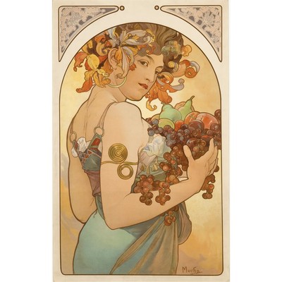 Fruit by Alphonse Mucha - 40x50 Inch Rolled Canvas Giclee Print | eBay