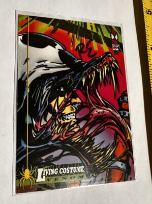 1994 Marvel Card Fleer Venom Living Costume #13 Signed Randy Emberlin ...