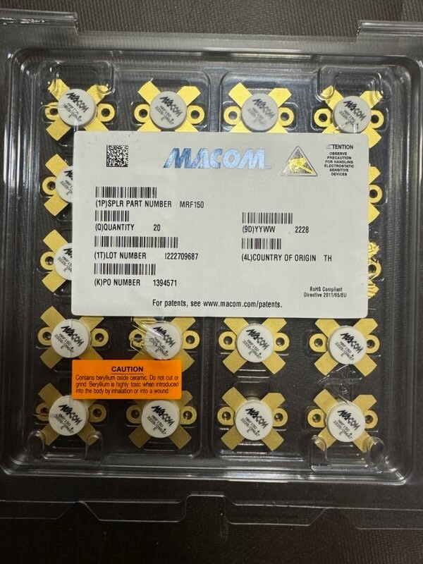 MRF150 Transistor RF Power FET 150W, to 150MHz, 50V 4-Pin Case 211-11 ...