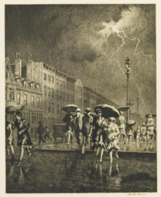 Break in the Thunderstorm Art Print Martin Lewis 1930 American Etching ...