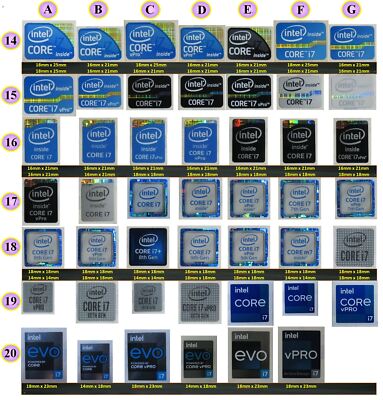 Laptop PC Sticker - Core i7 Sticker Core i7 vPro Sticker i7 EVO ...