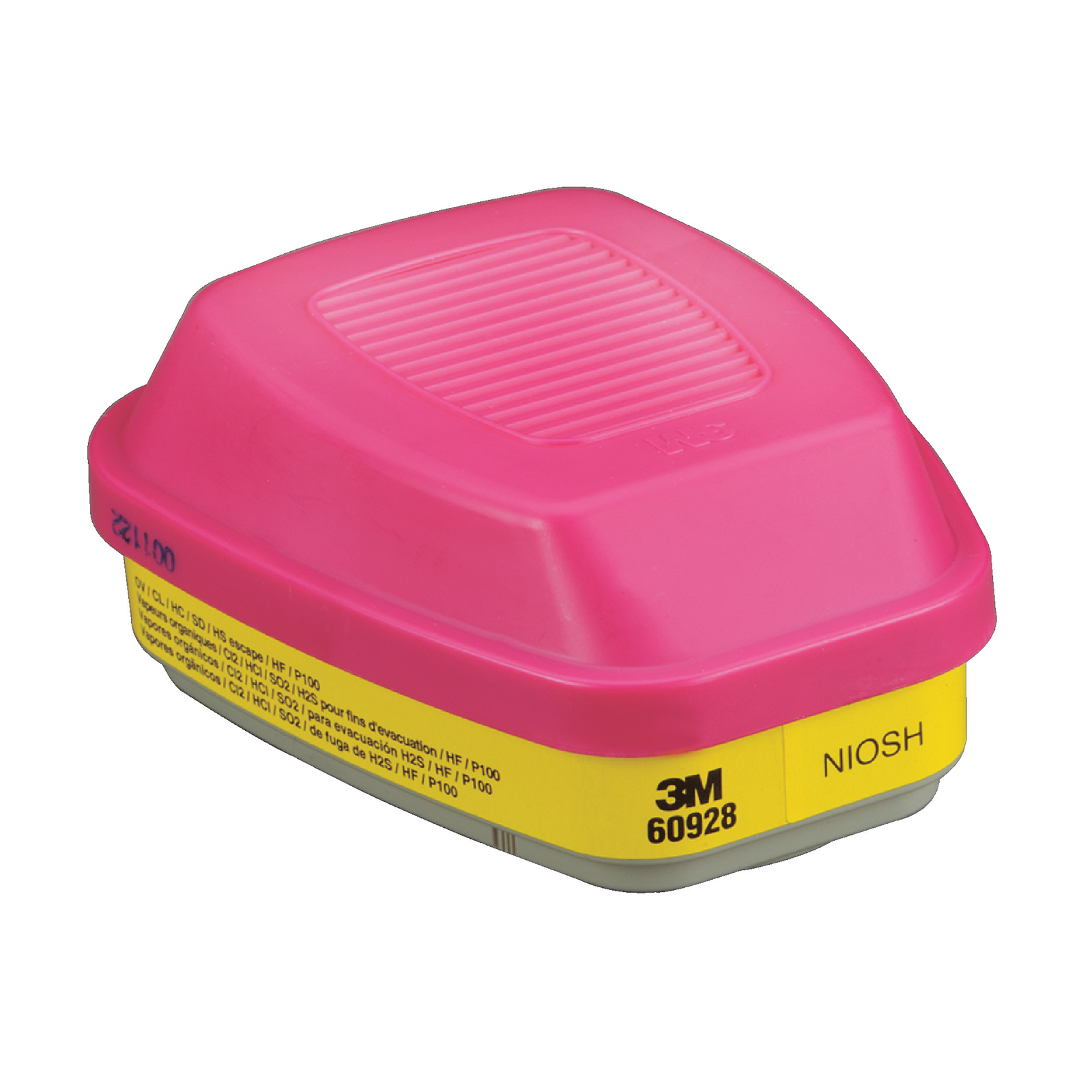 3M 60928 P100 NIOSH Filter Rating, Magenta/Yellow Color Code ...