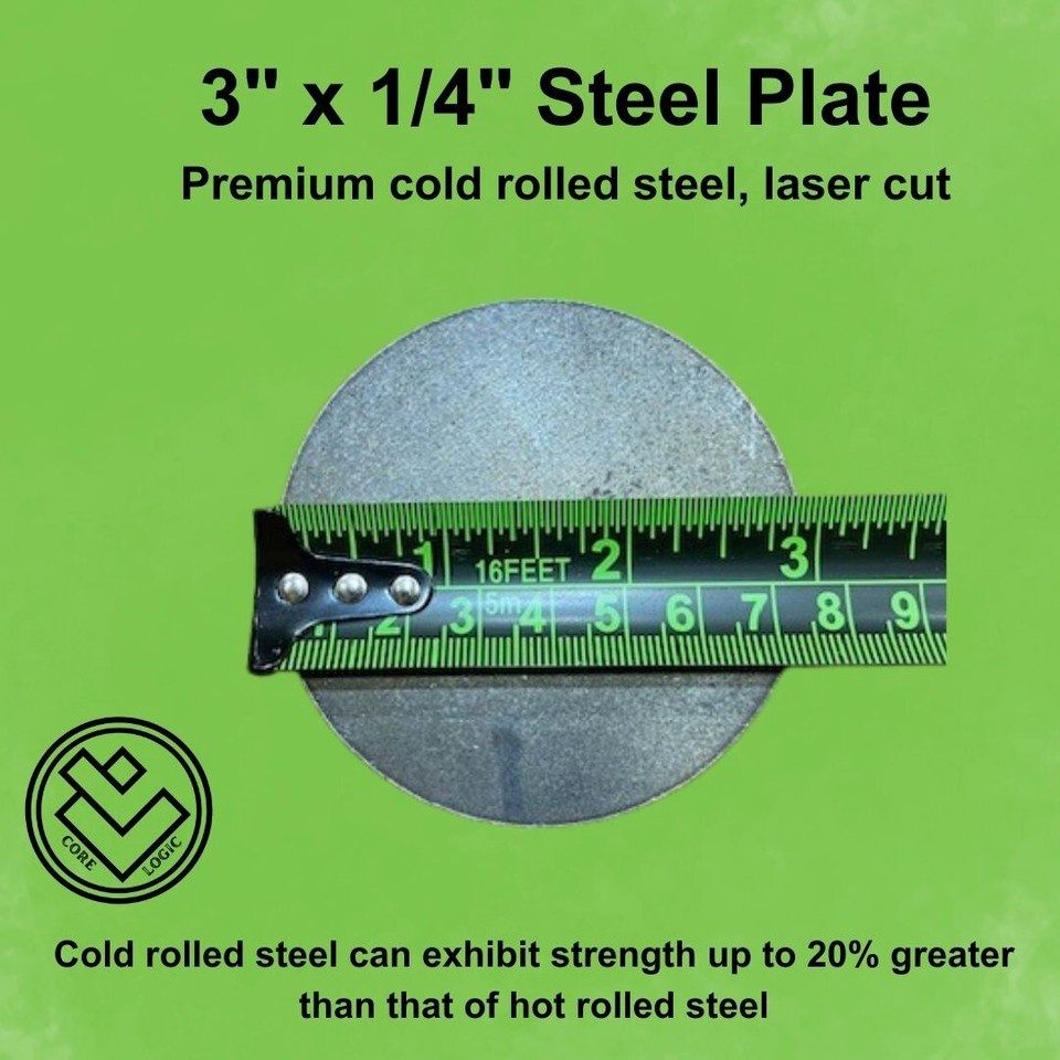 (4) -1/4" Round Steel Plates, 3" diameter, Cold Rolled Steel, Disk ...