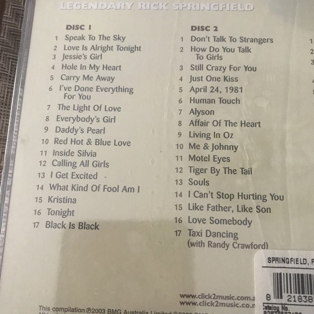 Legendary by Rick Springfield (CD, Apr-2003, Bmg) for sale online | eBay