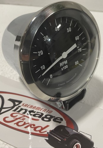 Tach Convex Lens & Chrome Cup Hot Rod Classic Instruments 8000 RPM ...