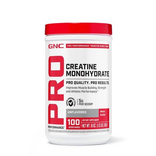 GNC Pro Perfomance Creatine Monohydrate Dietary Supplement 100 Serving ...