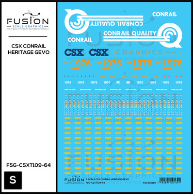 S Scale CSXT Conrail Heritage GEVO Locomotive Decal Set | eBay