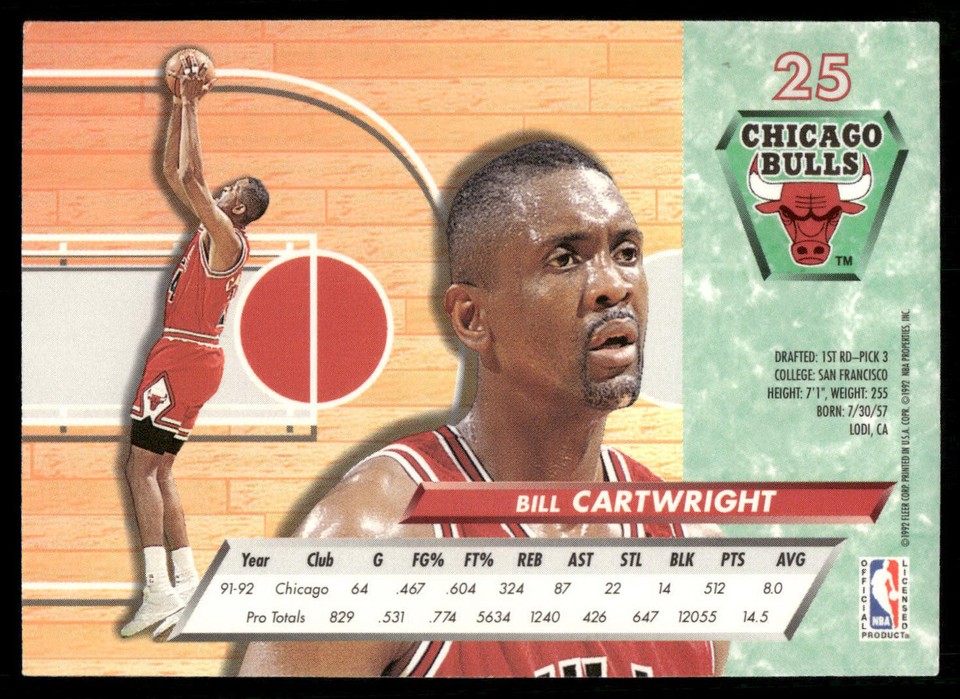 1992-93 Ultra #25 Bill Cartwright Chicago Bulls | eBay