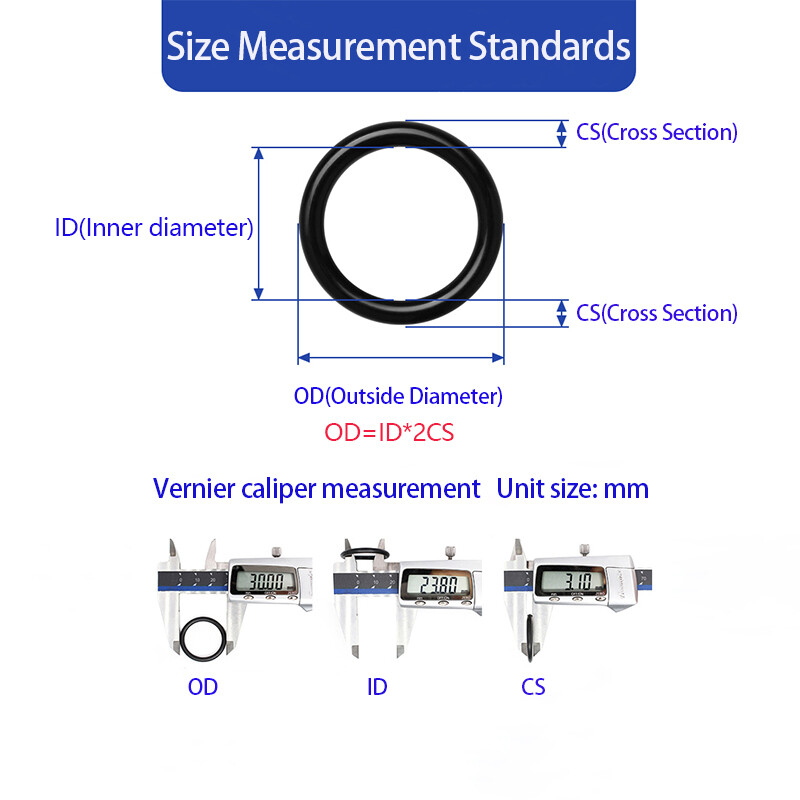 CS 2.65mm ID 6.9-42.5mm O Ring Water Resistant Seals Nitrile Rubber O ...