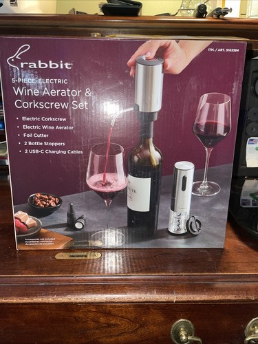 Rabbit Electric Wine Tool Set - 5-Piece Wine Accessory Collection ...