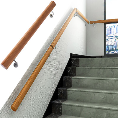 Wood Handrail Stair Railing Hand Rail Kit Nonslip Wall Hand Railings ...