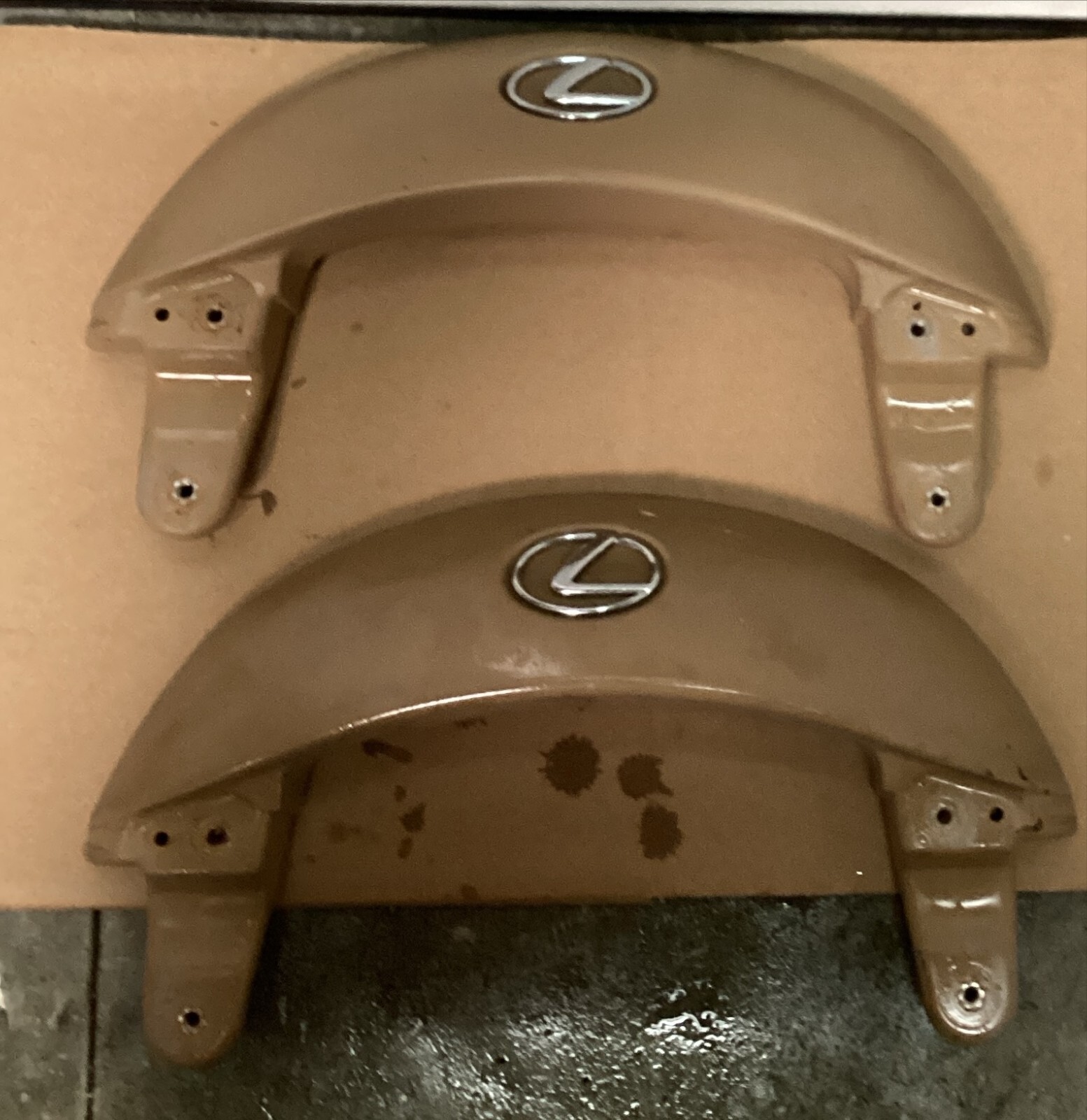 02-10 LEXUS SC430 FRONT SEAT HEADREST BACK TRIM LOGO EMBLEM BROWN ...