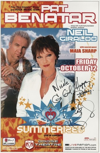Pat Benatar 2007 concert tour signed limited edt autographed GIG poster ...