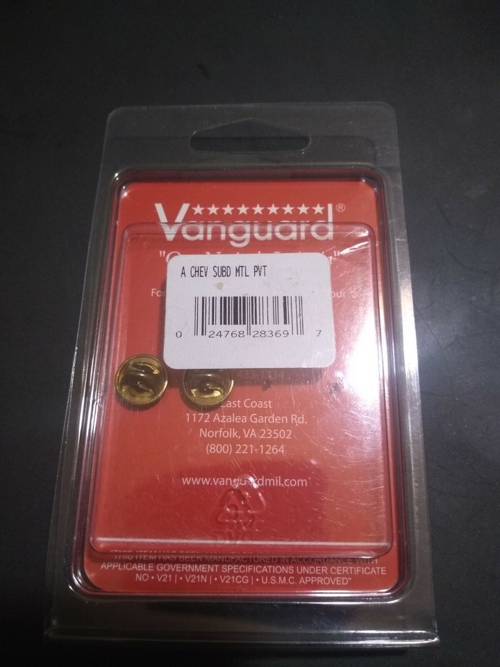 Vanguard- US ARMY Private Black Metal Rank pins- (21-720) | eBay