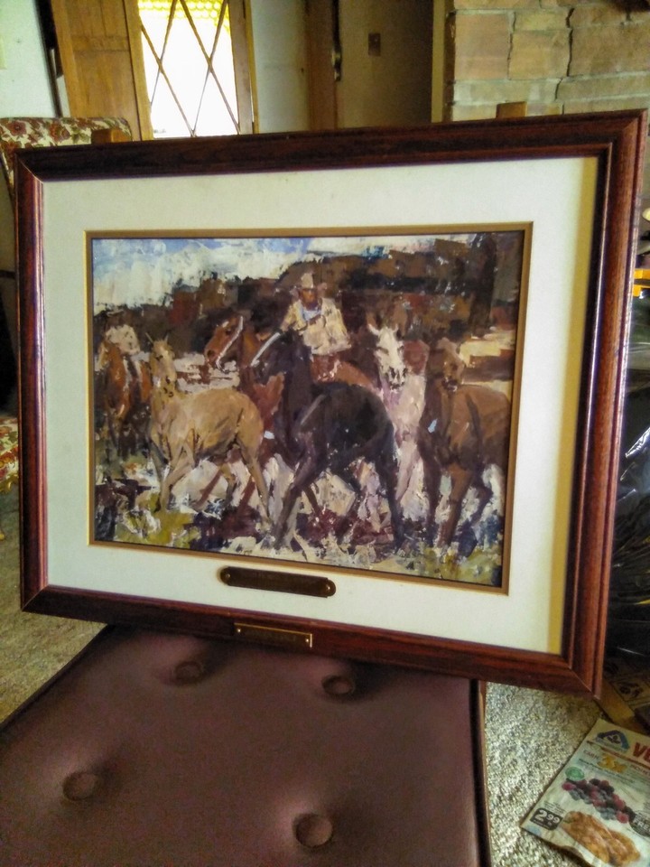SALE! James L Colt Signed And Framed Western Painting "Wild Horse ...