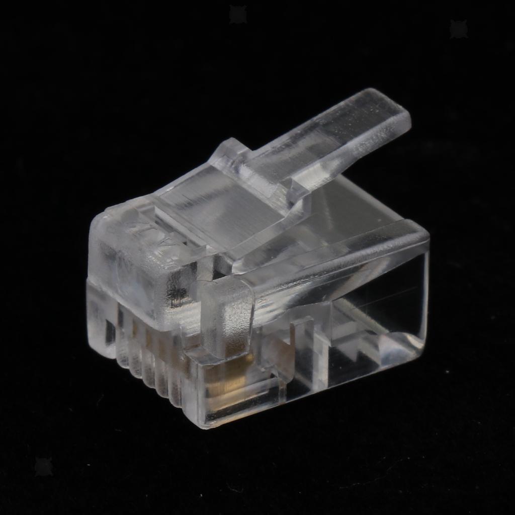 5X 100Pcs RJ11 RJ-11 6P4C Modular Plug Telephone Cord Connector | eBay