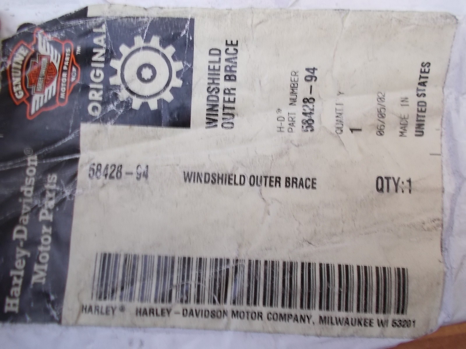 Harley-Davidson Windshield Inner/Outer Braces(58431-94-58428-94) New ...