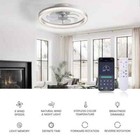 FANNEHONNE 20 in. LED Indoor White Flush Mount Ceiling Fan w/ Light and ...