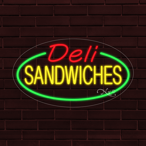 NEW "DELI SANDWICHES" w/BORDER OVAL 28x16 INCH LED FLEX WINDOW INDOOR ...