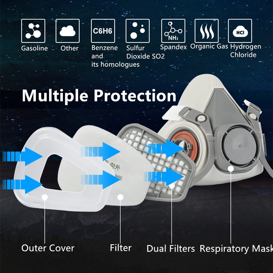 Reusable Face Shield Respirator Mask for Woodworking Painting Welding ...