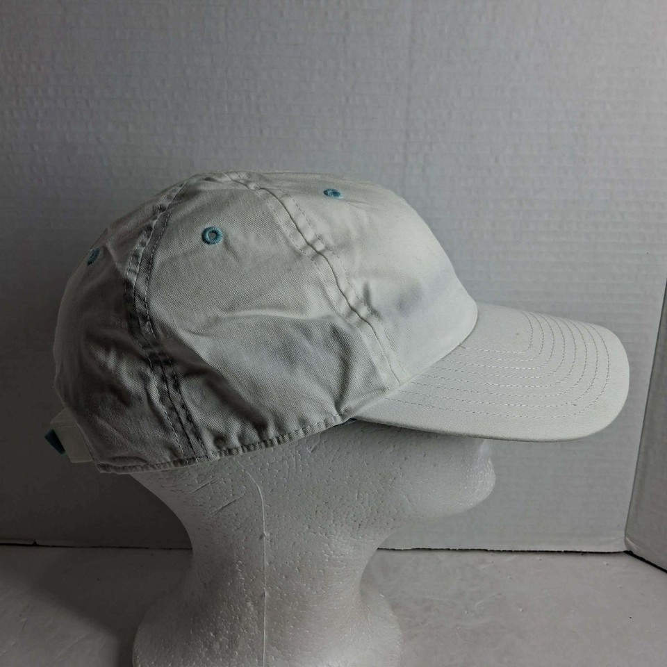 Adidas White Cap Baseball Hat Adjustable Strap Blue Logo Cotton ...