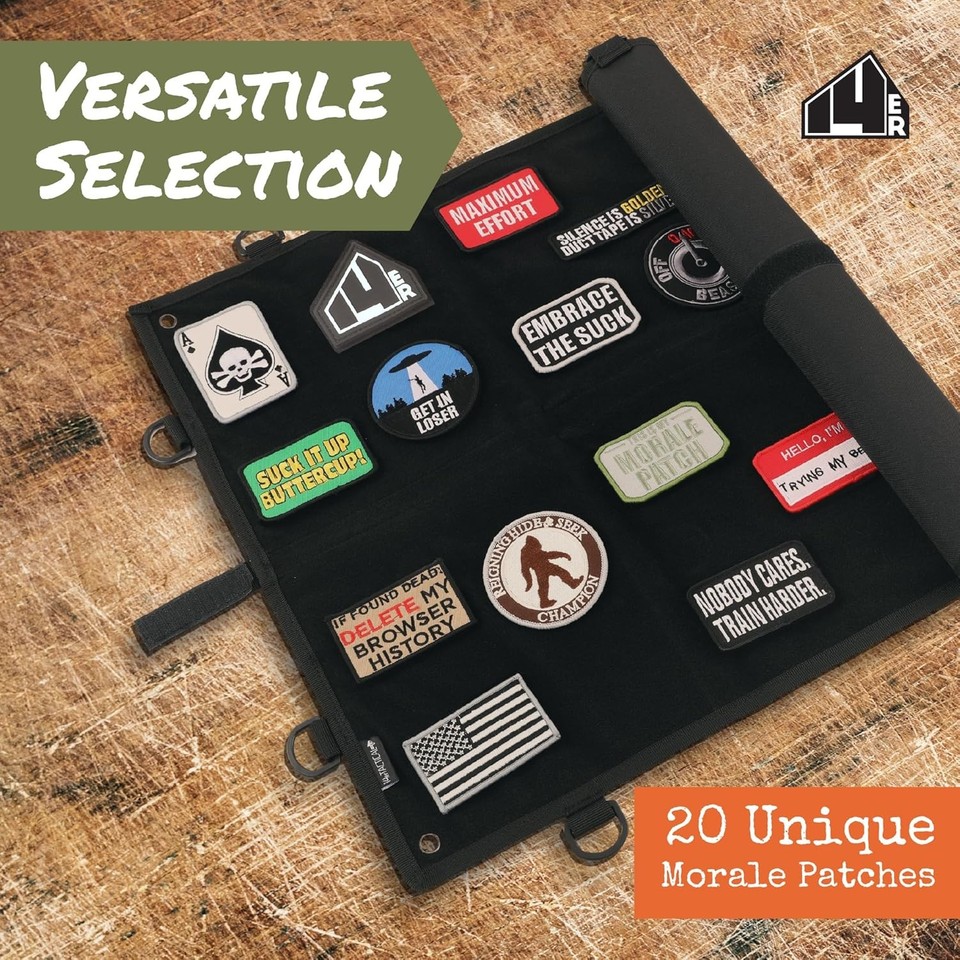 14er Tactical Morale Patches | Funny Military Hook & Loop Embroidered ...