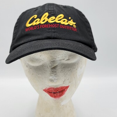 Cabela's Yellow Logo on Black Cap Hat Solid NEW by Cabelas | eBay