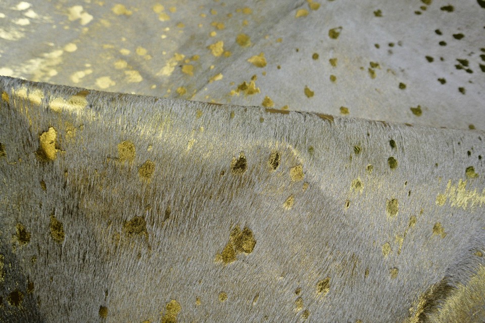 Metallic Gold Brazilian Cowhide Rug -New Gold Devore Cowhide Rug ...