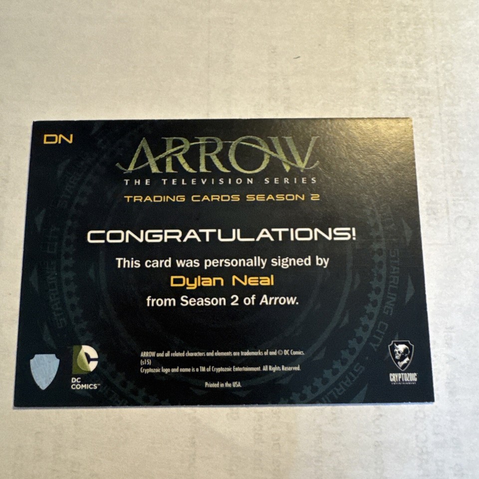 Arrow Season 2 2015 Cryptozoic Auto Autograph DN Dylan Neal as Dr ...