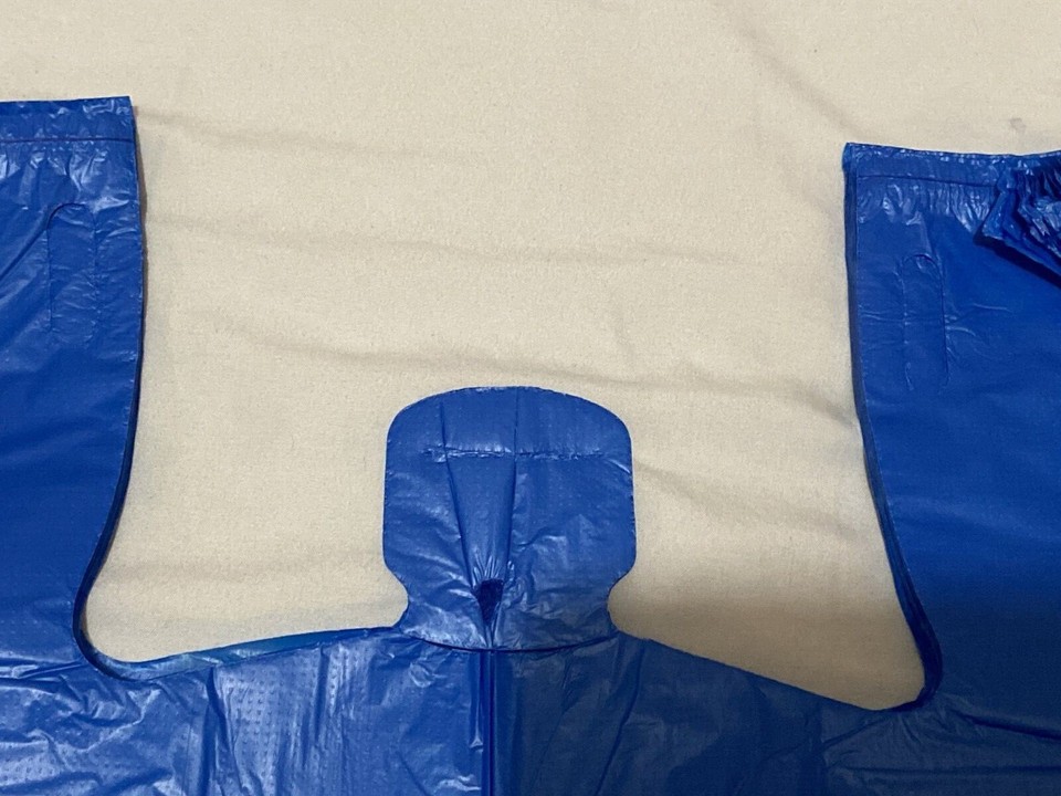 Bags 1/6 Large 21 x 6.5 x 11.5 Blue Unprinted T-Shirt Plastic Grocery ...
