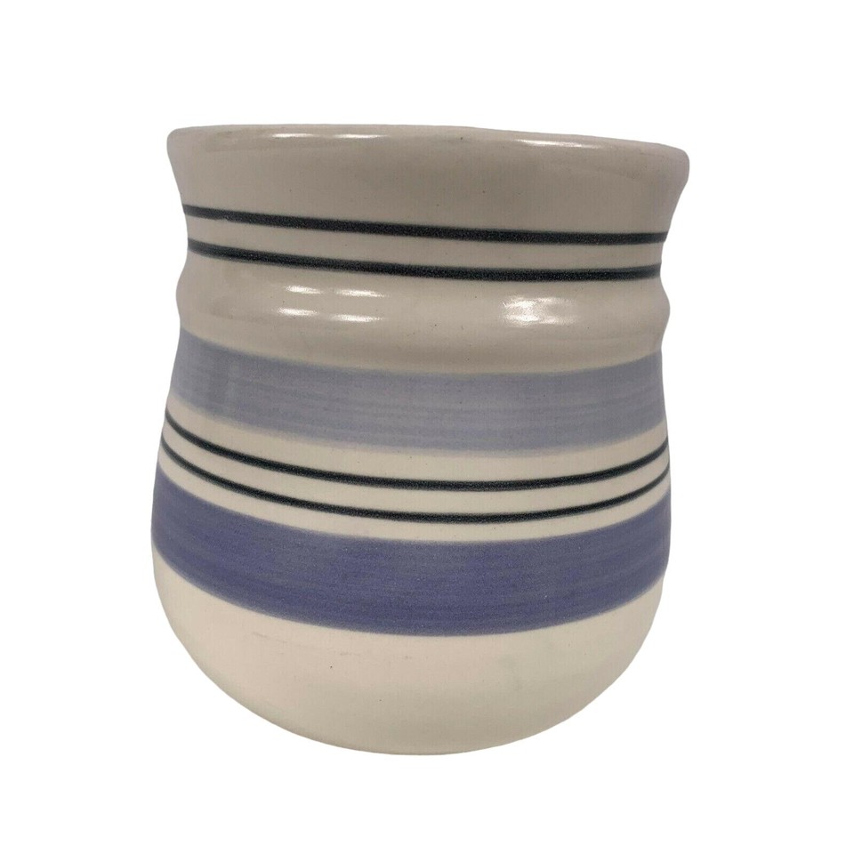 Pfaltzgraff Rio Coffee Mug Blue Bands Stripes 14 Oz Handpainted | eBay