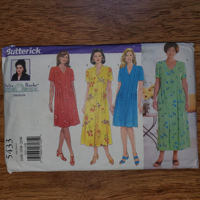 Butterick #5433. Delta Burke Woman's Dress Pattern. Size 16W-18W-20W ...