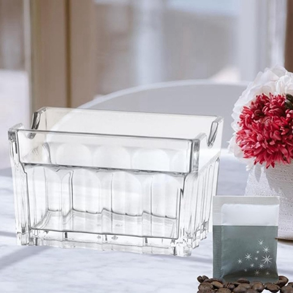 4Pcs Acrylic Sugar Packet Holder Sugar Bag Storage Container Dish ...