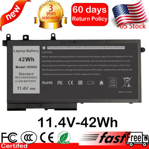 3DDDG Battery for Dell Latitude 5480 5488 5490 5495 5580 5590 Precision ...